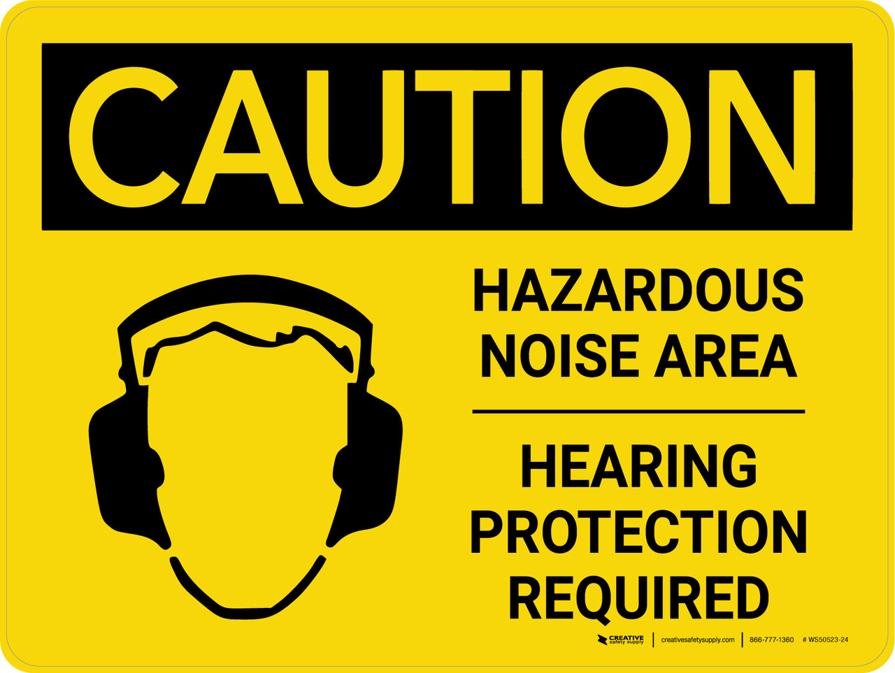 Caution: PPE Hazardous Noise Area Hearing Protection Required Landscape ...