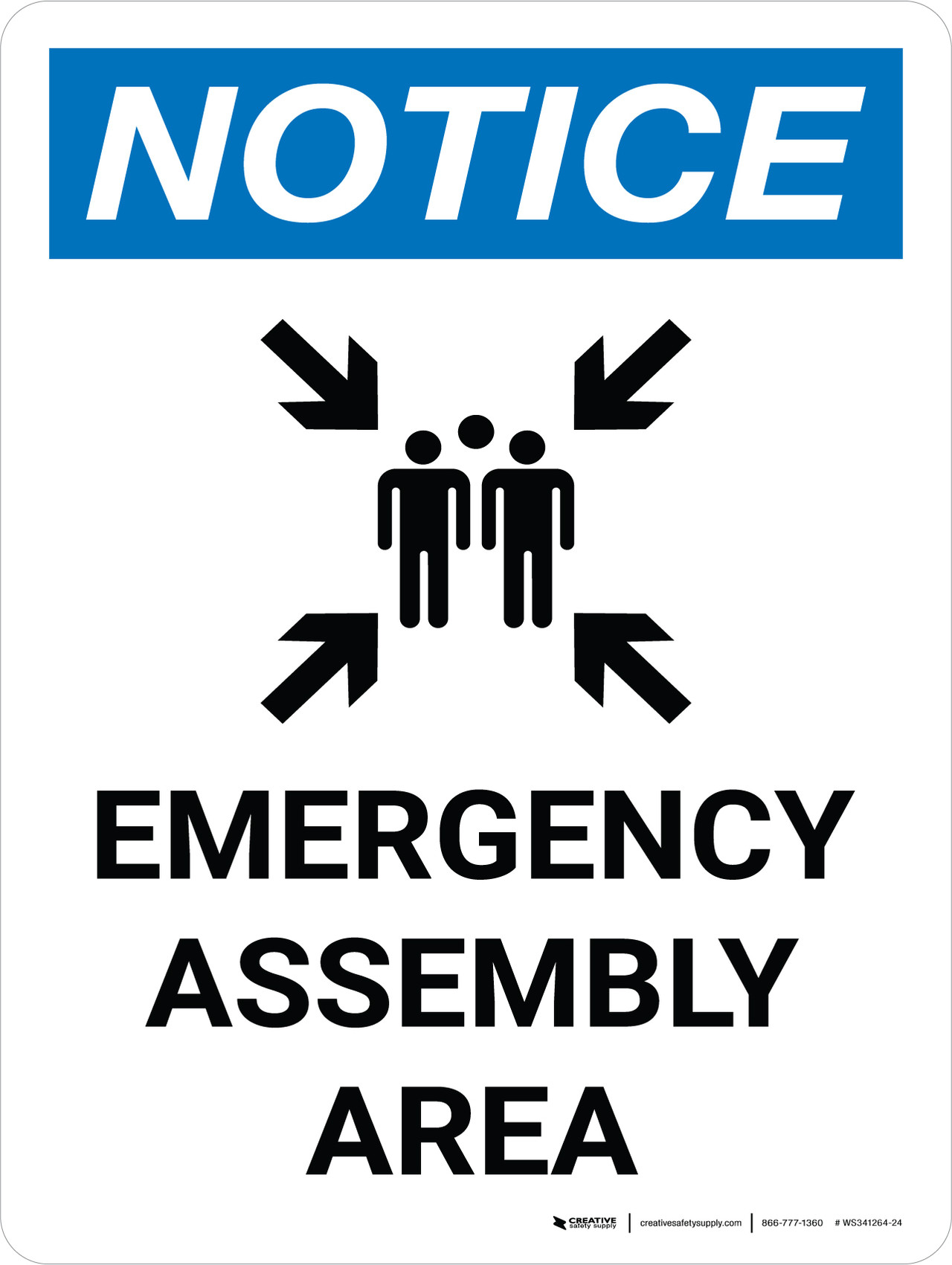 Notice: Emergency Assembly Area Portrait with Graphic