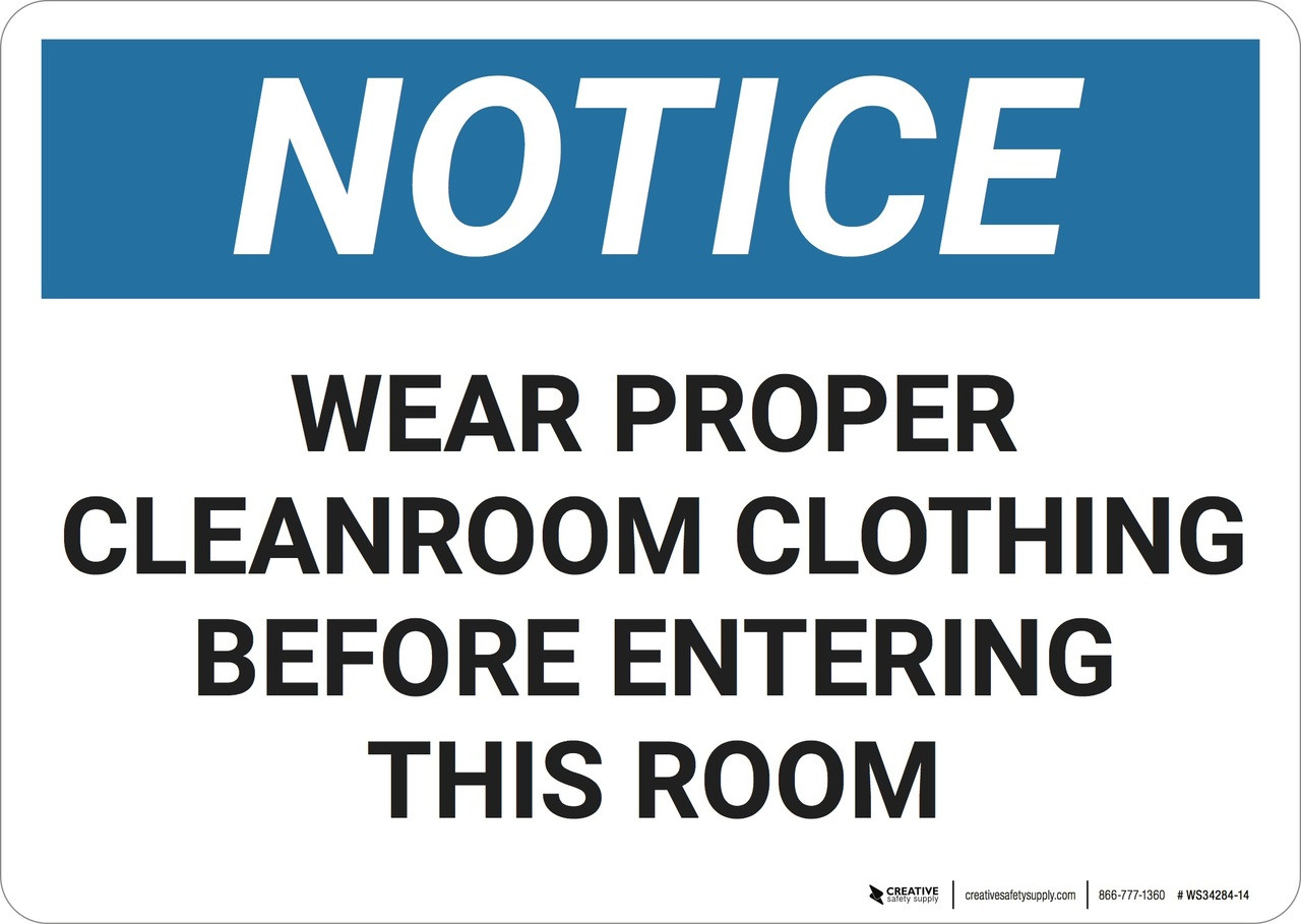 Cleanroom Signs | Creative Safety Supply