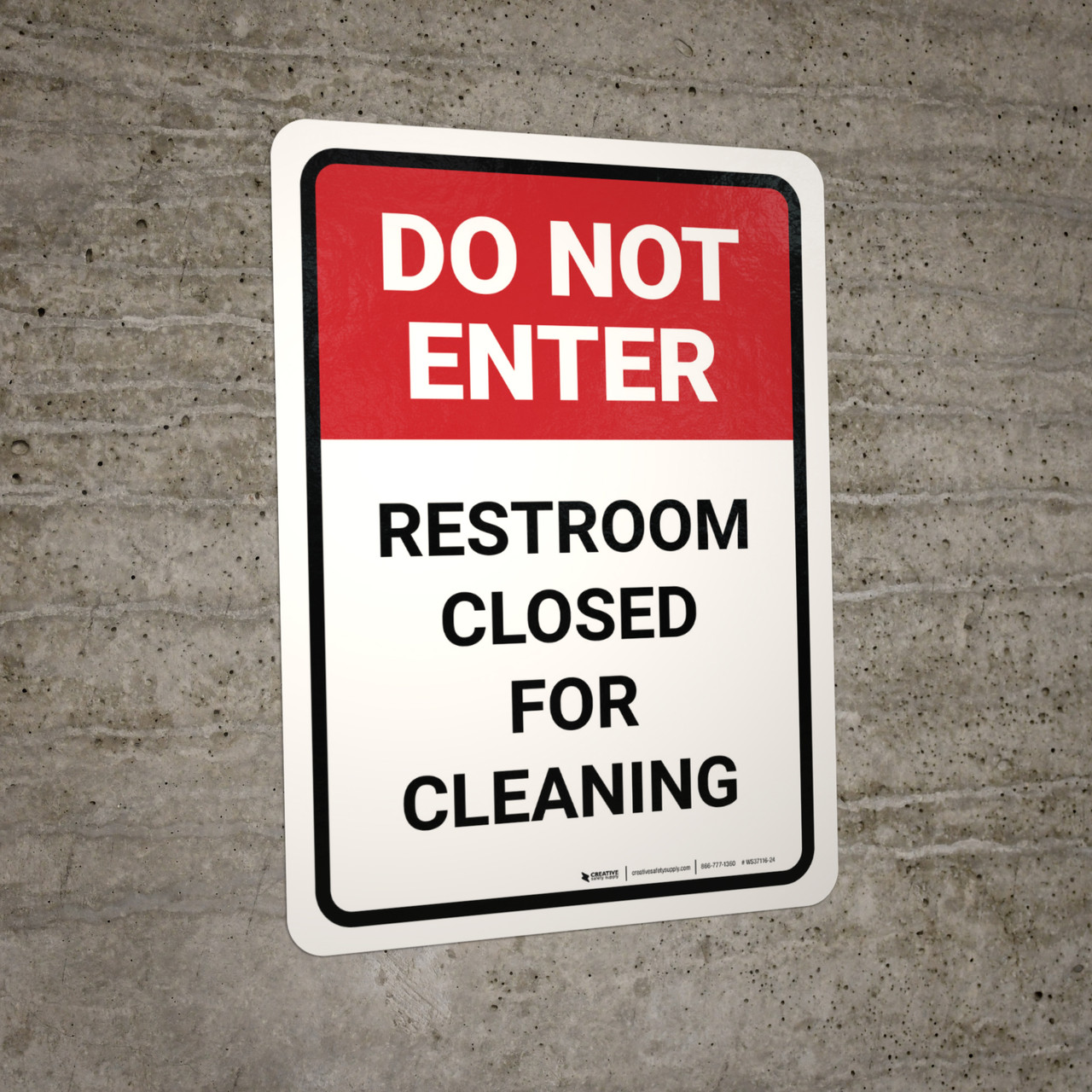Do Not Enter: Restroom Closed For Cleaning Portrait - Wall Sign ...