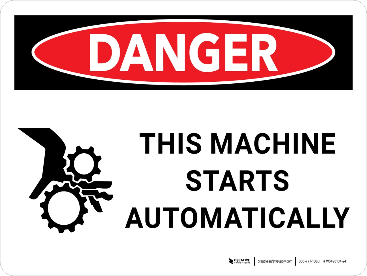 Danger: This Machine Starts Automatically with Graphic Landscape - Wall ...