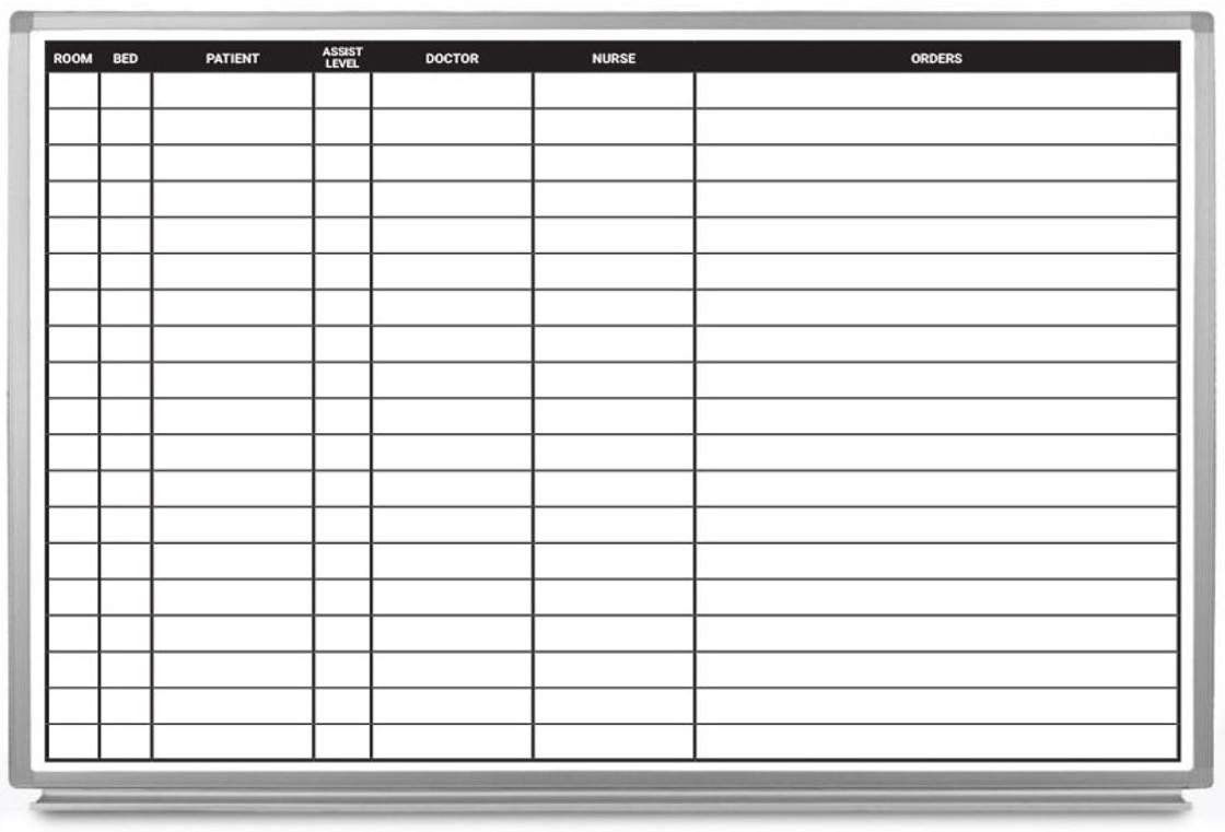 Patient Orders Dry-Erase Hospital Whiteboard | Creative Safety Supply