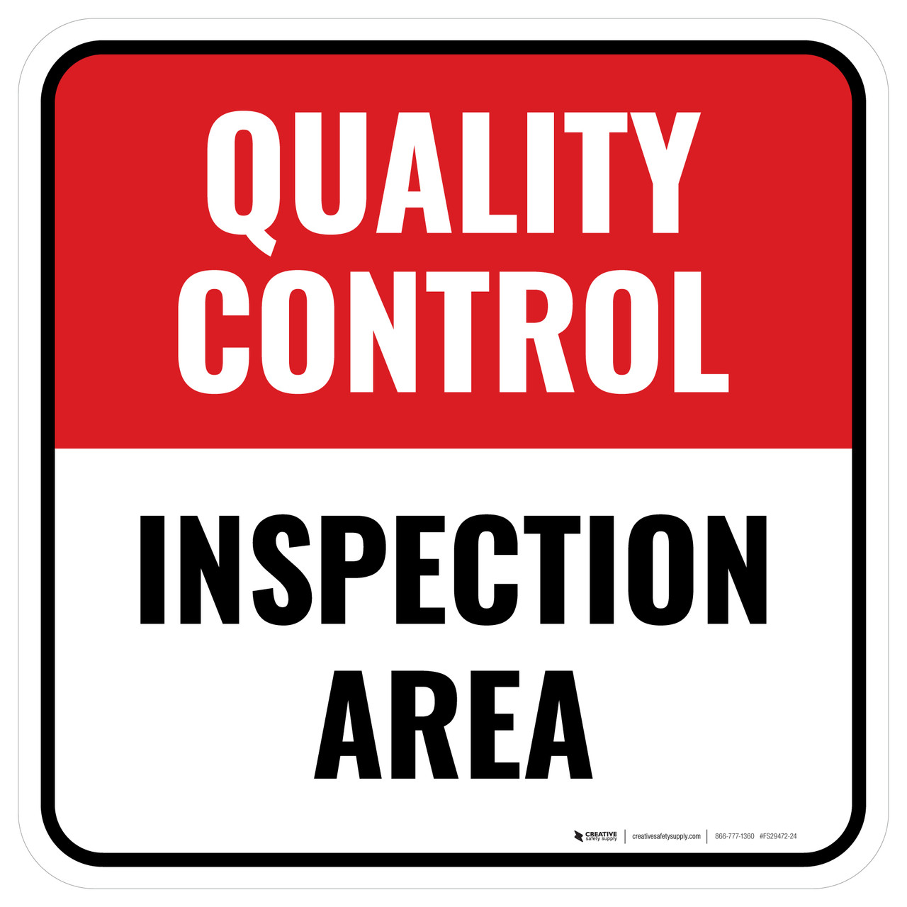 Quality Control: Inspection Area Square - Floor Sign