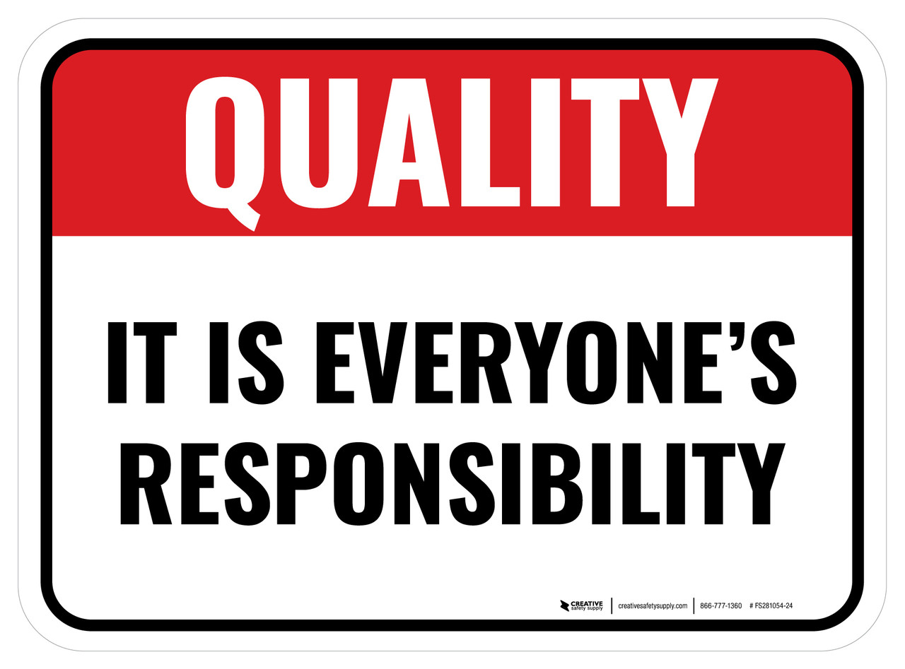 Quality: It Is Everyone'S Responsibility Rectangular - Floor Sign