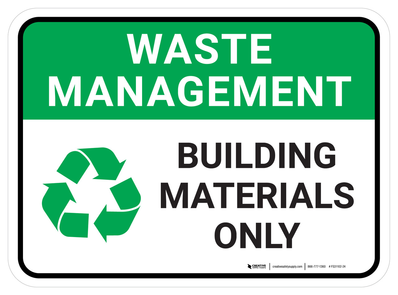 Waste Management: Building Materials Rectangular - Floor Sign