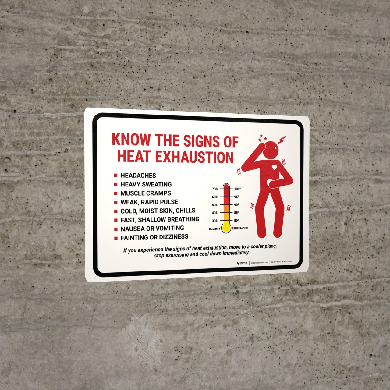 Know The Signs Of Heat Exhaustion Landscape - Wall Sign