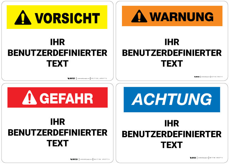 Create Custom ANSI German Wall Sign | Creative Safety Supply