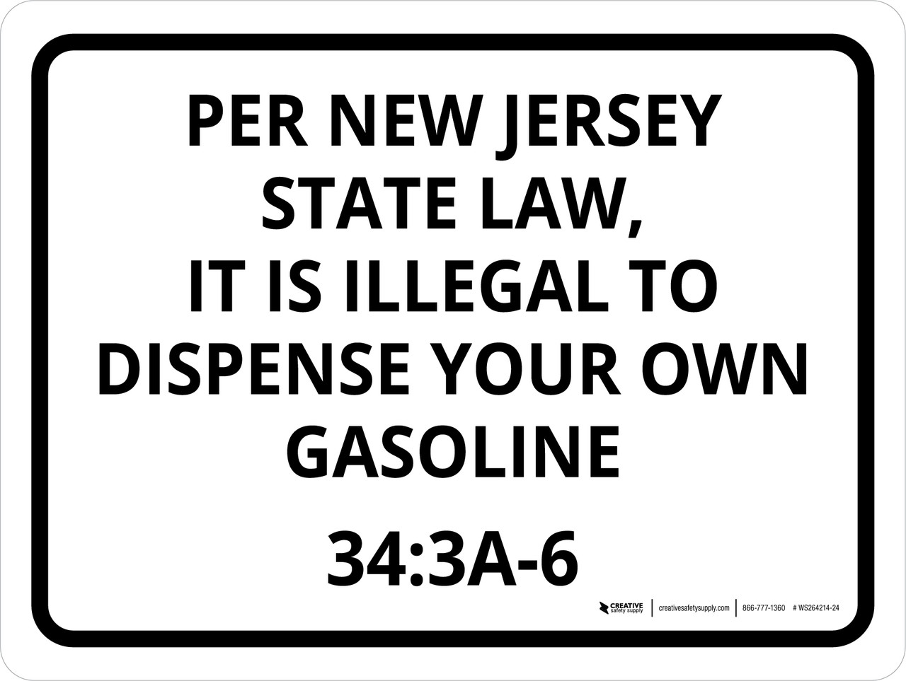 New Jersey State Law Illegal to Dispense Your Own Gasoline Landscape ...