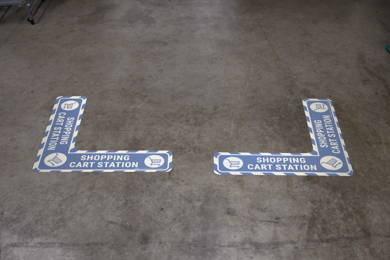 Shopping Cart Station - Floor Sign Corner | Creative Safety Supply