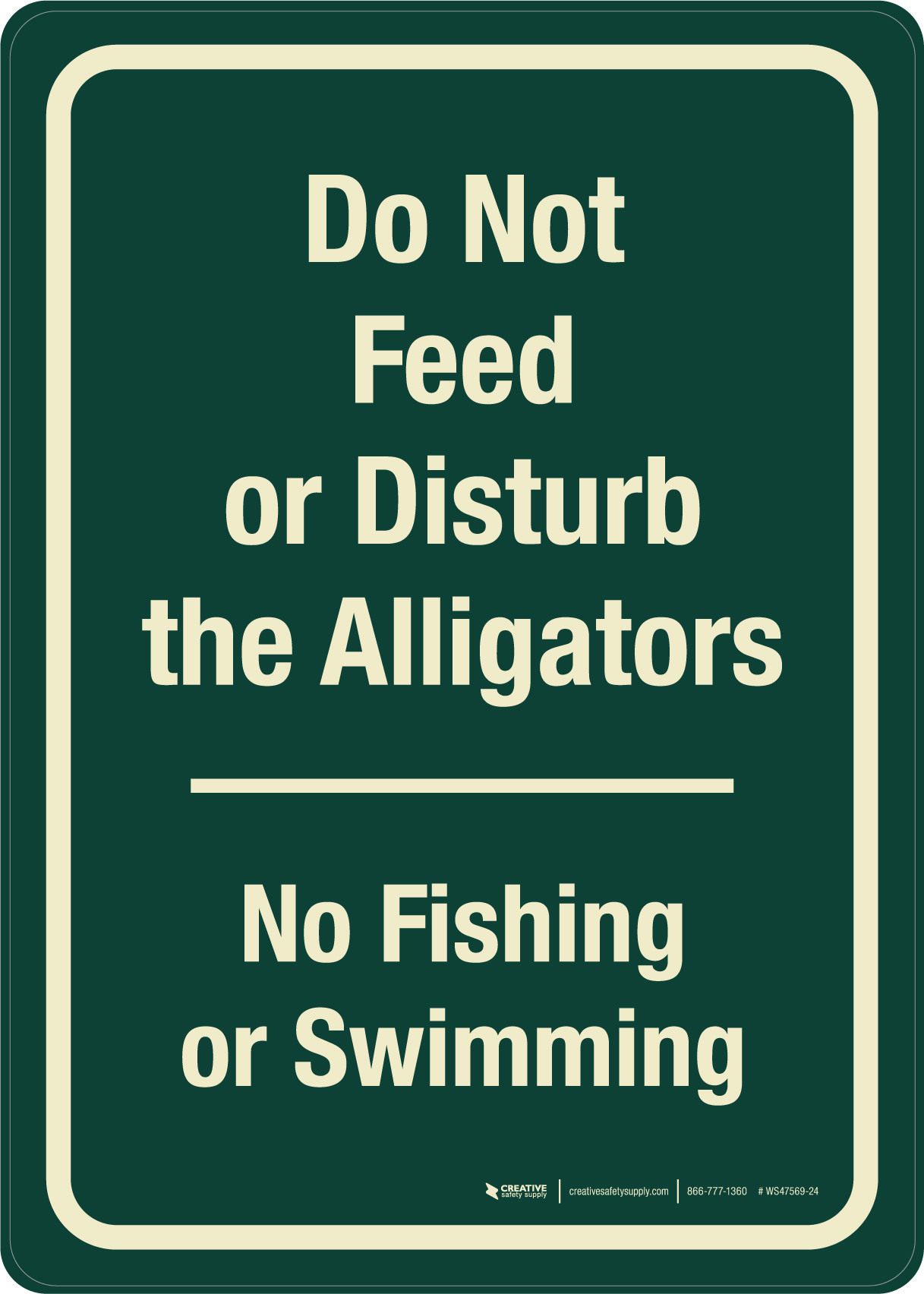 Do Not Feed or Disturb the Alligators - No Fishing or Swimming Portrait ...