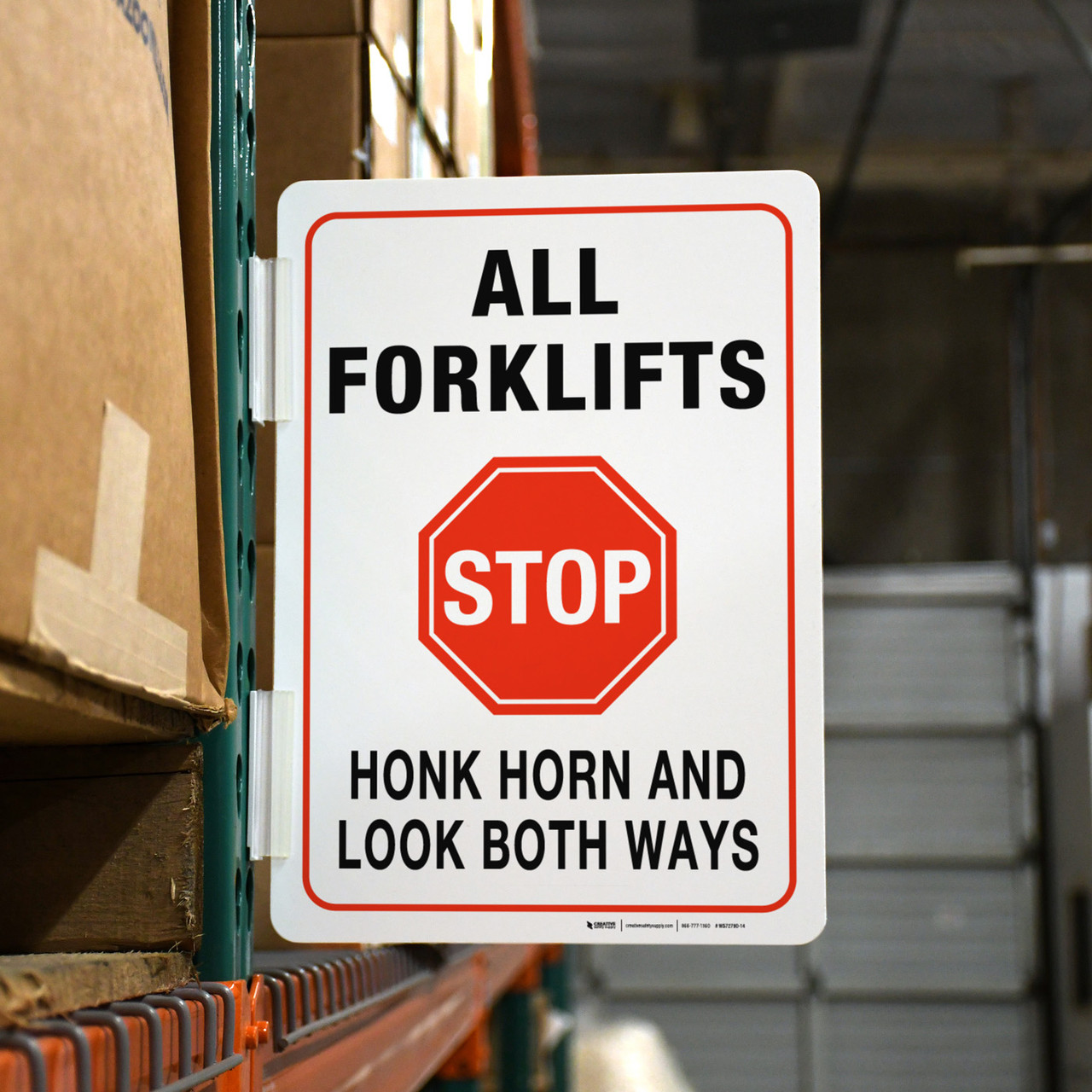 All Forklifts STOP - Honk Horn and Look Both Ways Portrait - Double ...
