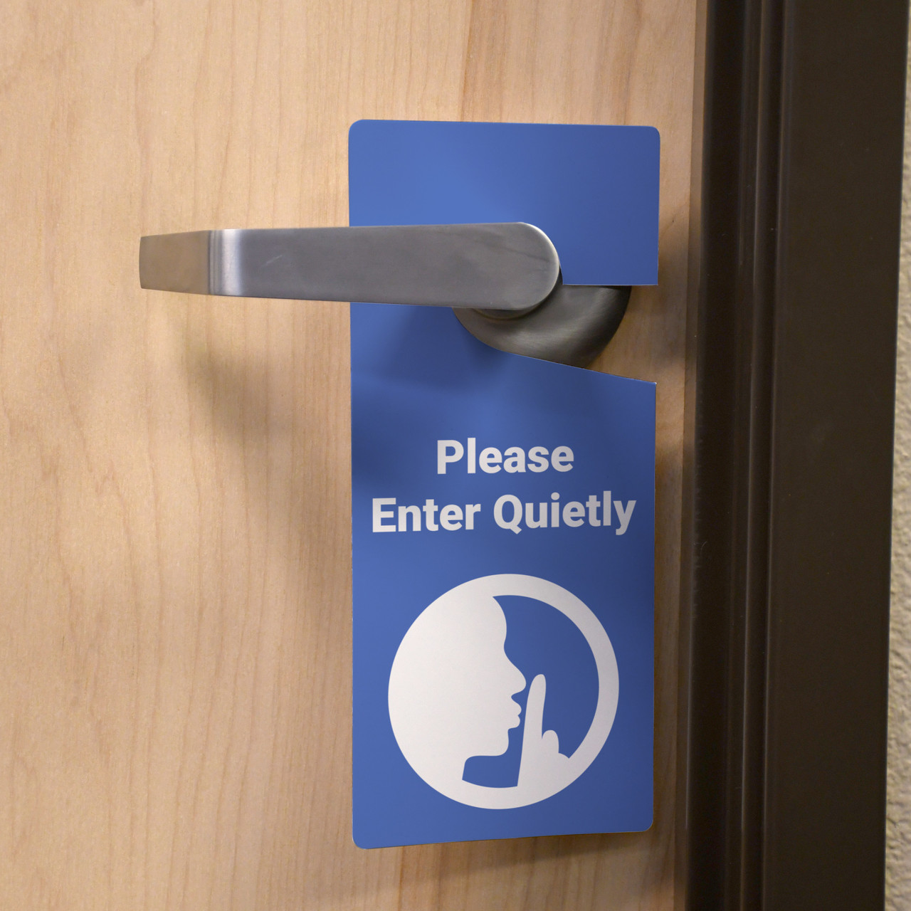 Please Enter Quietly with Icon - Door Hanger