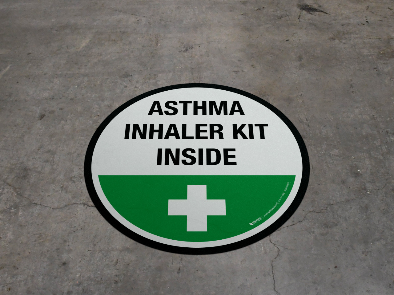 Asthma Inhaler Kit Inside Circular - Floor Sign