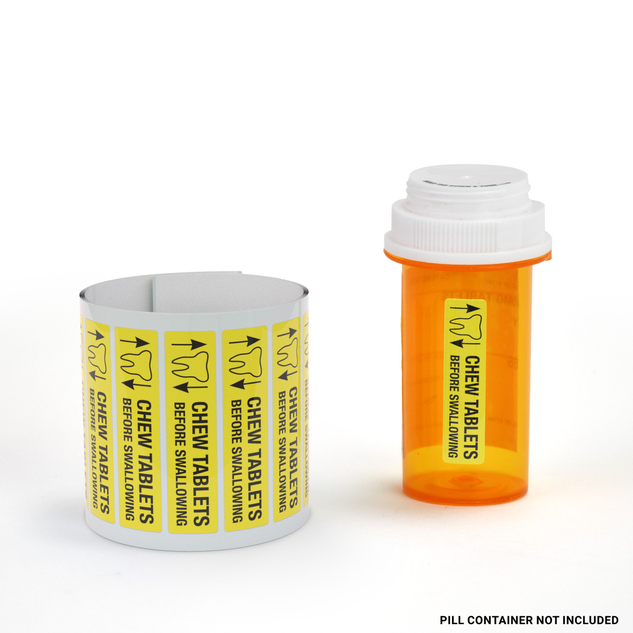 Chew Tablets Before Swallowing - Pharmaceutical Auxiliary Label ...