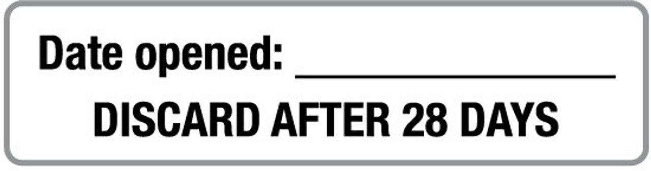 Date Opened Date Expired - Pharmaceutical Auxiliary Label