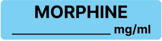 Morphine Mg Ml - Pharmaceutical Auxiliary Label