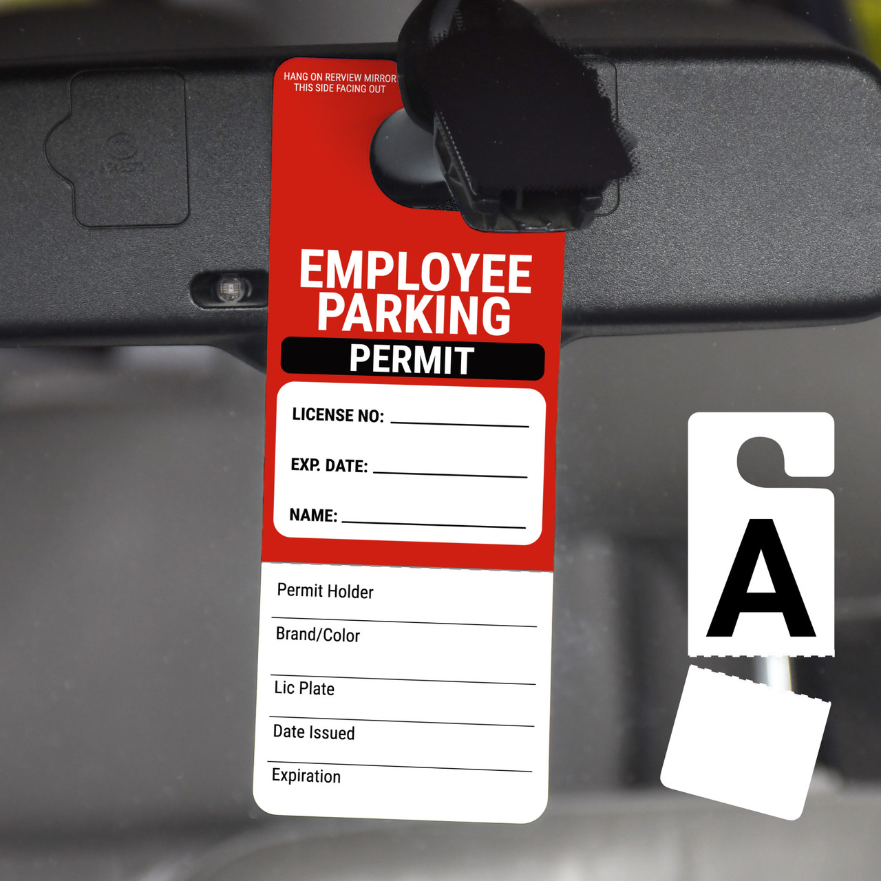 Employee Parking Permit - Car Permit Tear-Off Tag