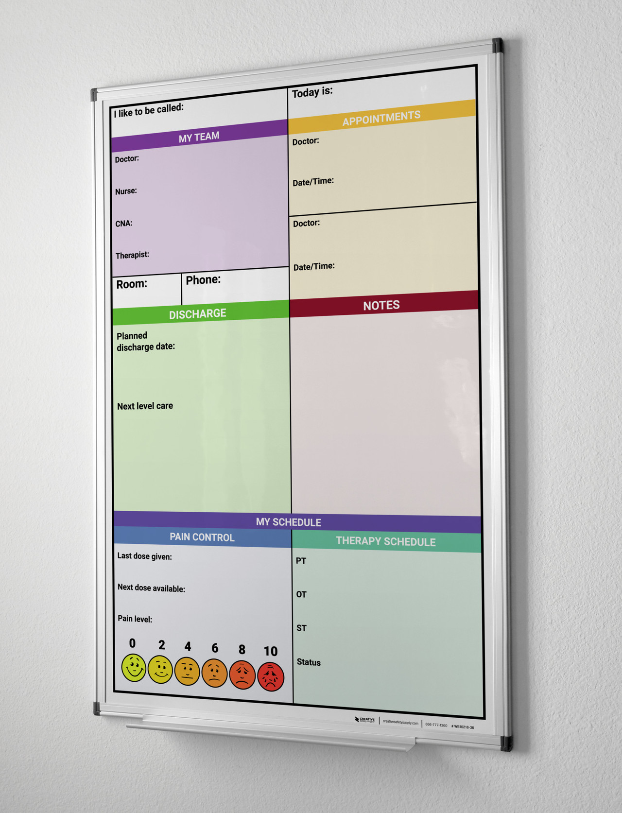 Pain Control with Color Portrait Whiteboard