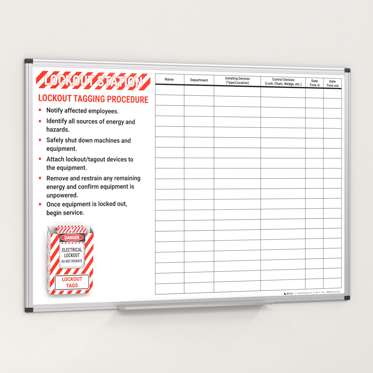 Lockout Tagging - 36X24 Tag Station