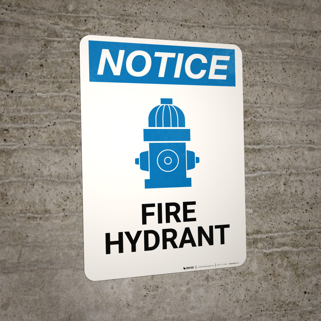Notice: Fire Hydrant with Icon Portrait - Wall Sign