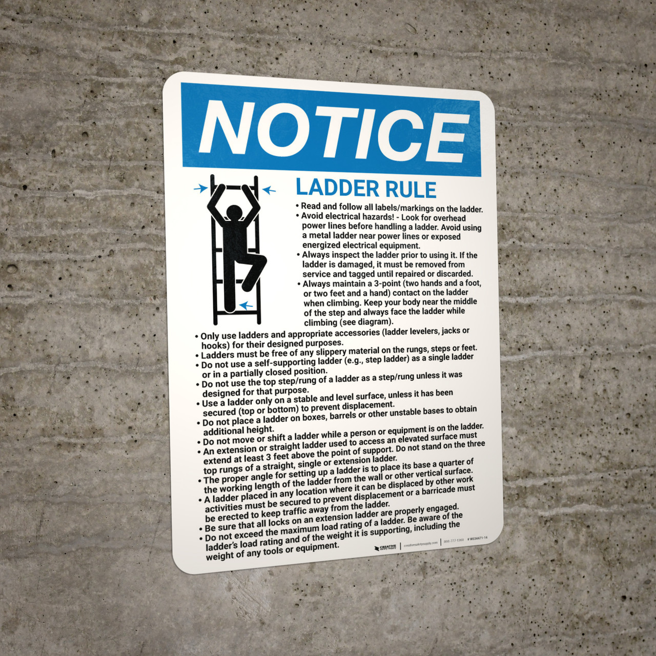 Notice: Ladder Rule - Wall Sign
