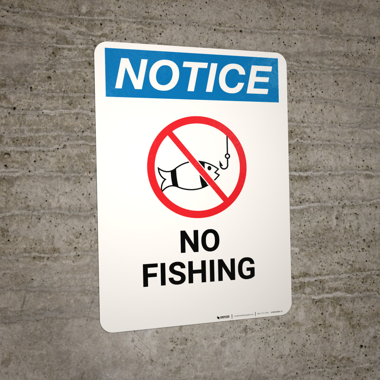 Notice: No Fishing with Icon - Wall Sign