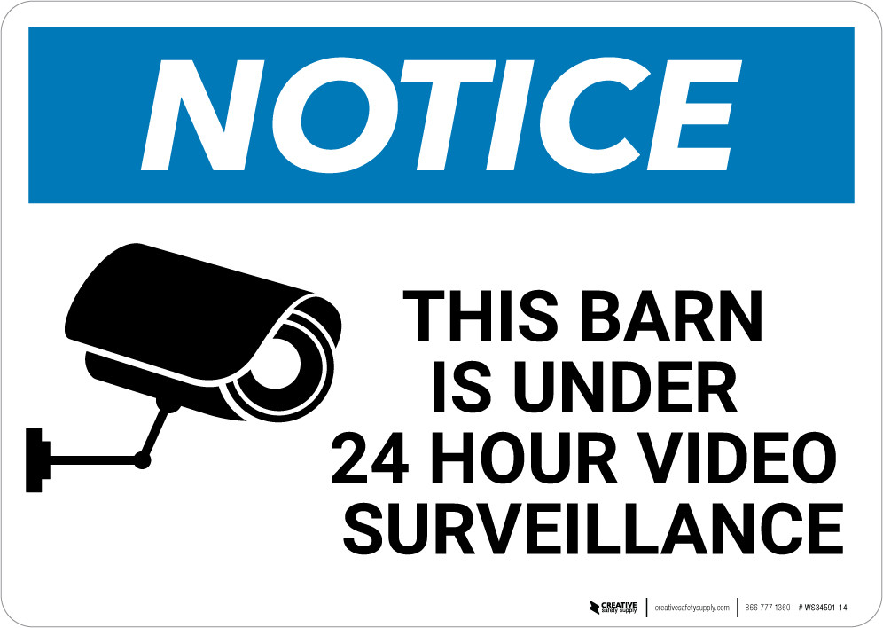 Notice: Video Surveillance with Graphic - Wall Sign | Creative Safety ...