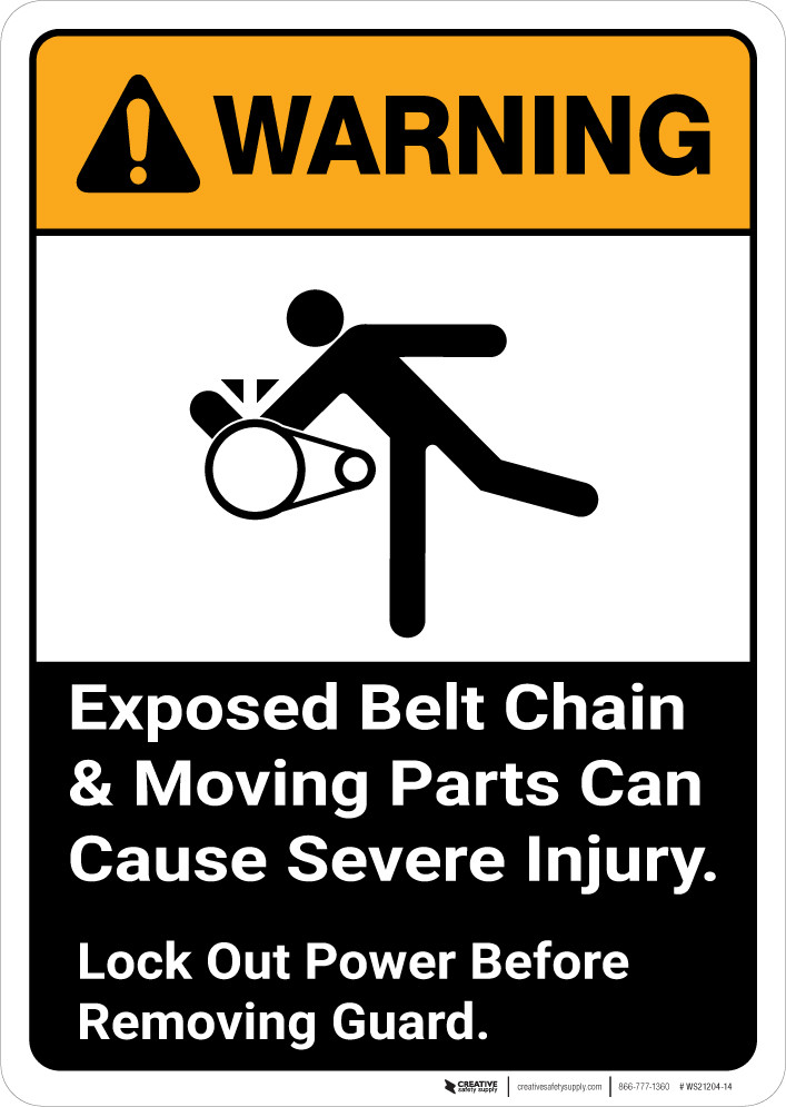 Warning: Exposed Belt Chain and Moving Parts Can Cause Severe Injury ...