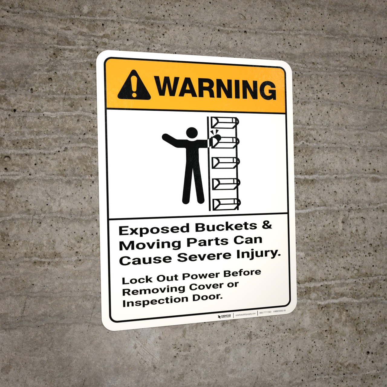 Warning: Exposed Buckets and Moving Parts Can Cause Severe Injury with ...