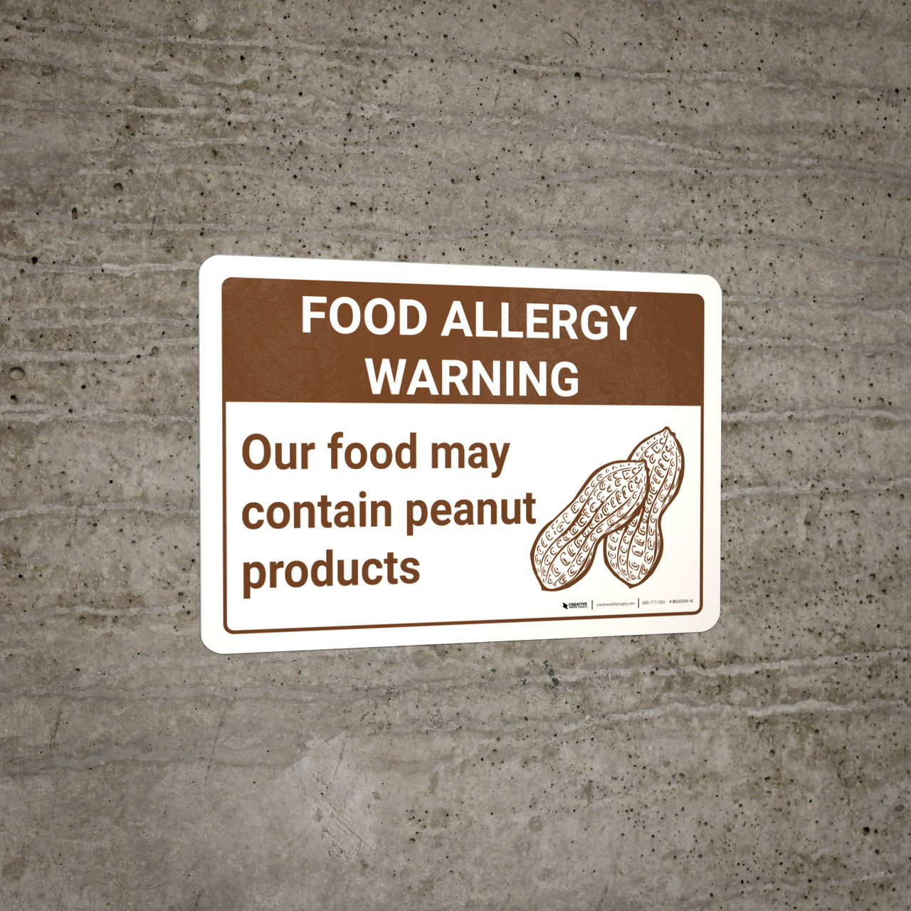 Warning: Food Allergy Warning Food May Contain Peanuts with Icon ...