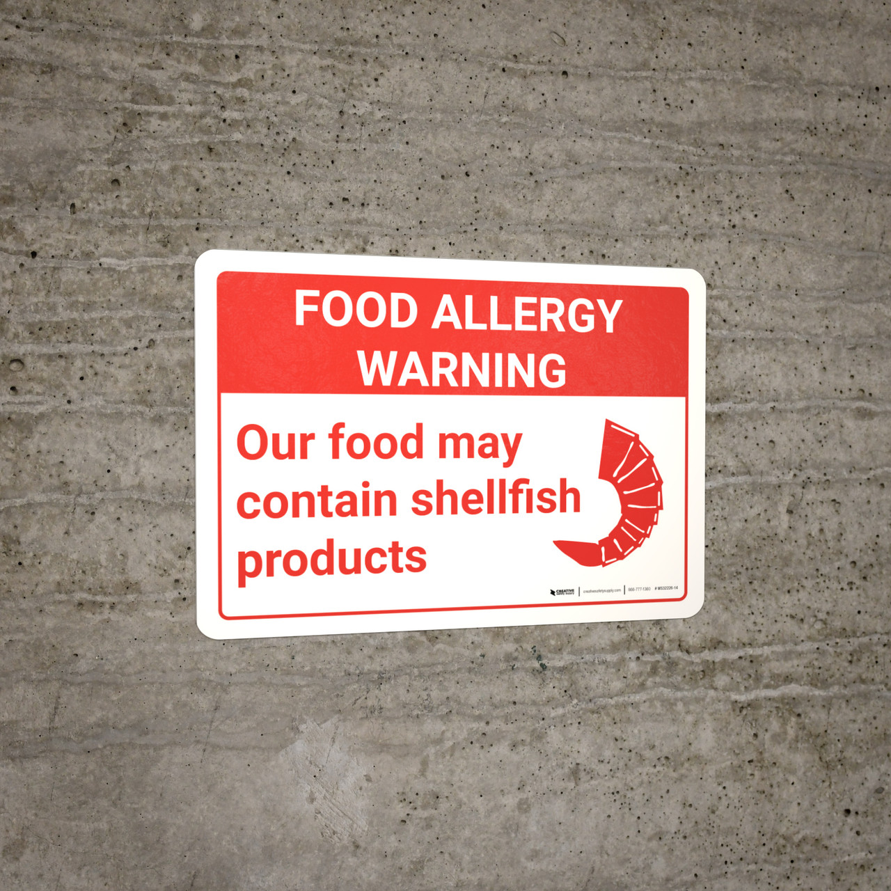 Warning: Food Allergy Warning Food May Contain Shellfish with Icon ...