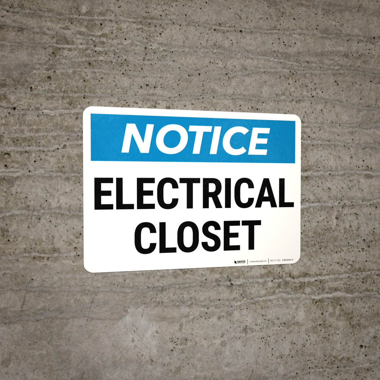 Notice: Electrical Closet Landscape - Wall Sign