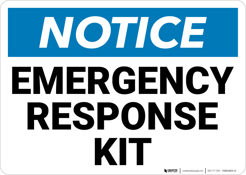 Notice: Emergency Response Kit Landscape - Wall Sign