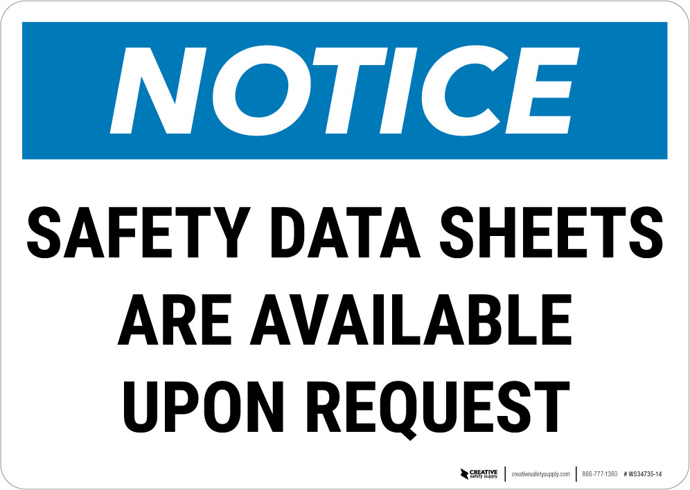 Notice: Safety Data Sheets Are Available Upon Request Landscape - Wall ...