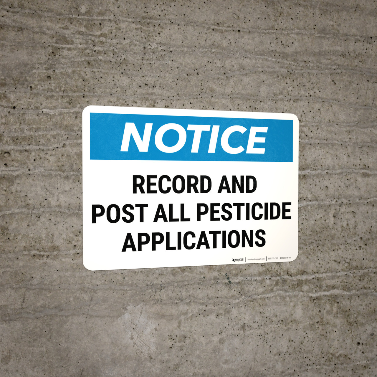 Notice: Record Post Pesticide Applications Landscape - Wall Sign