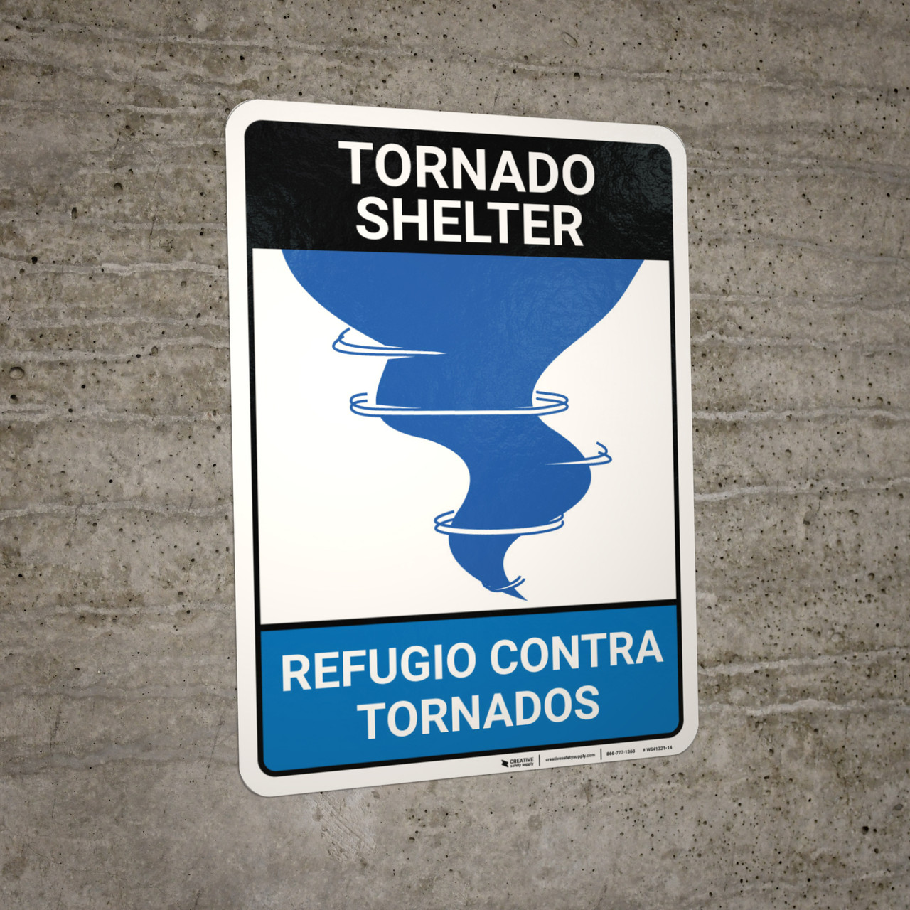 Bilingual Spanish Tornado Shelter - Wall Sign | Creative Safety Supply