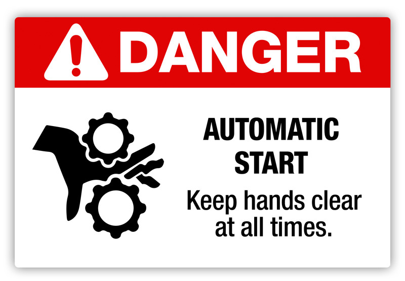 Danger - Automatic Start Label