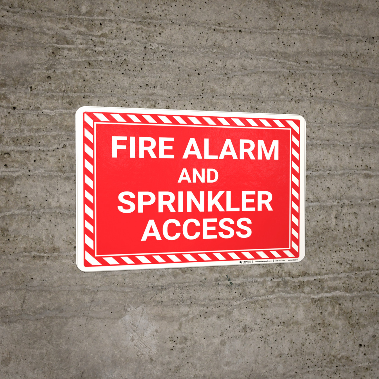 Fire Alarm And Sprinkler Access with Hazard Border Landscape - Wall ...