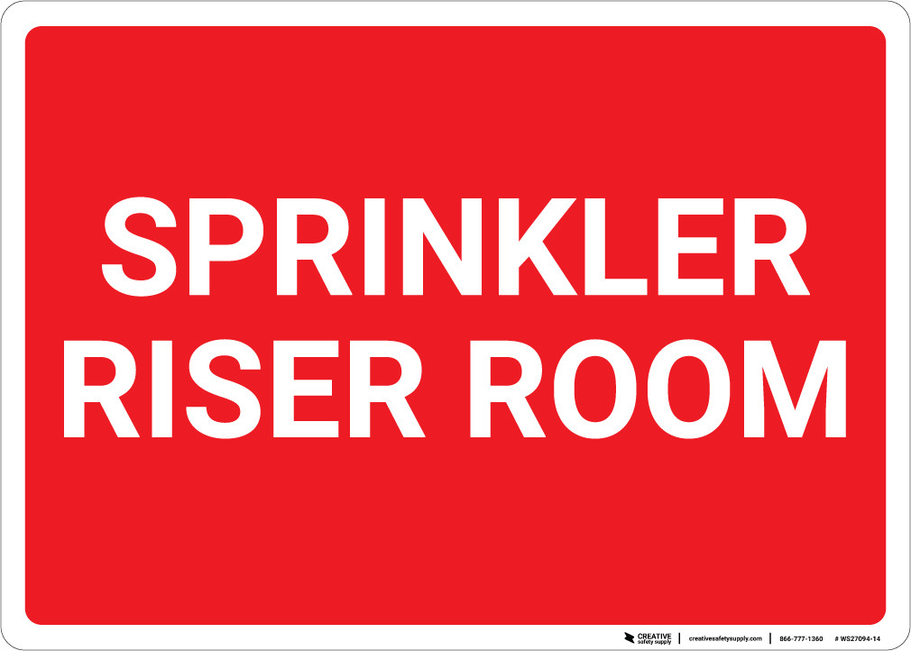 Sprinkler Riser Room Red Landscape - Wall Sign | Creative Safety Supply