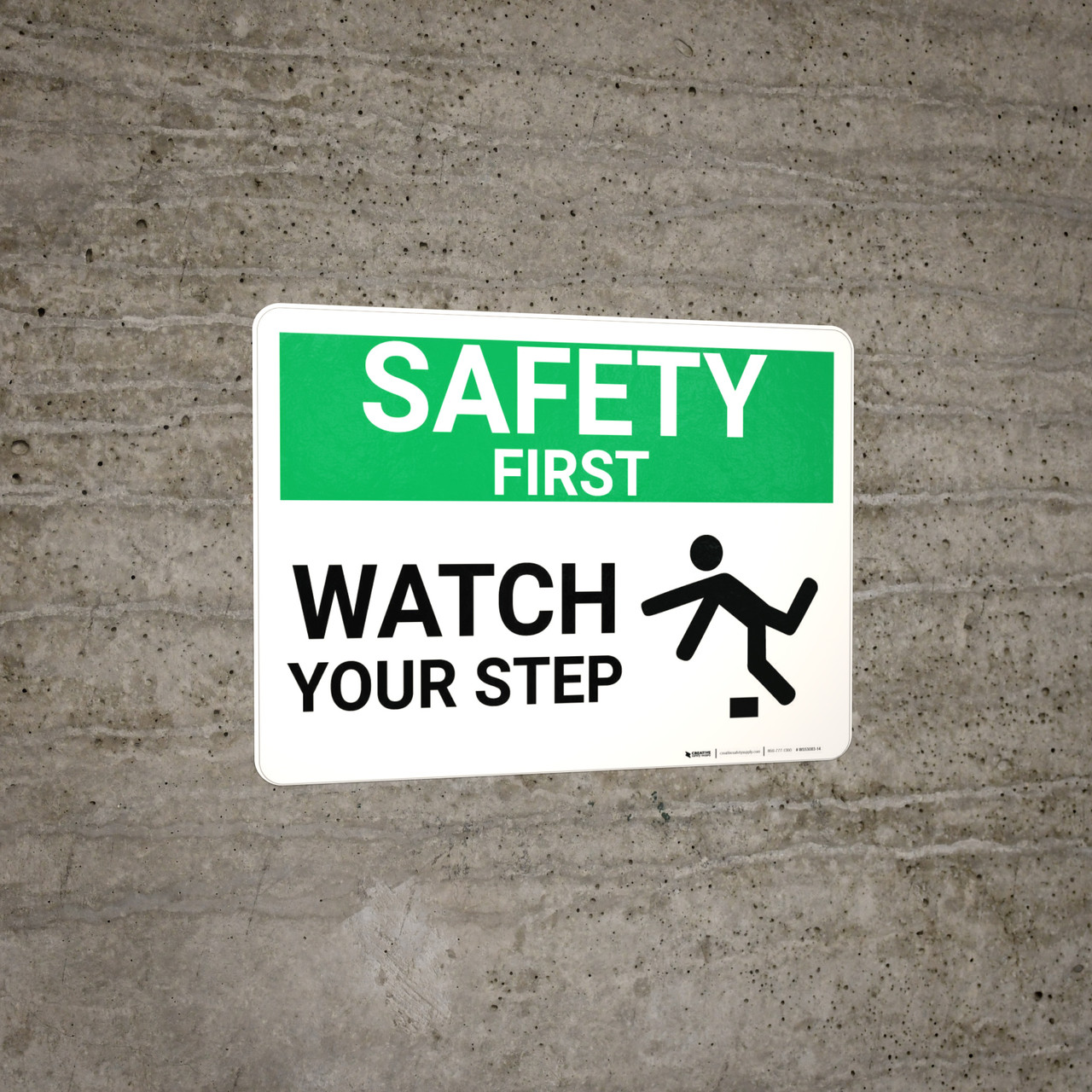 Safety First: Watch Your Step Trip Icon Landscape - Wall Sign ...