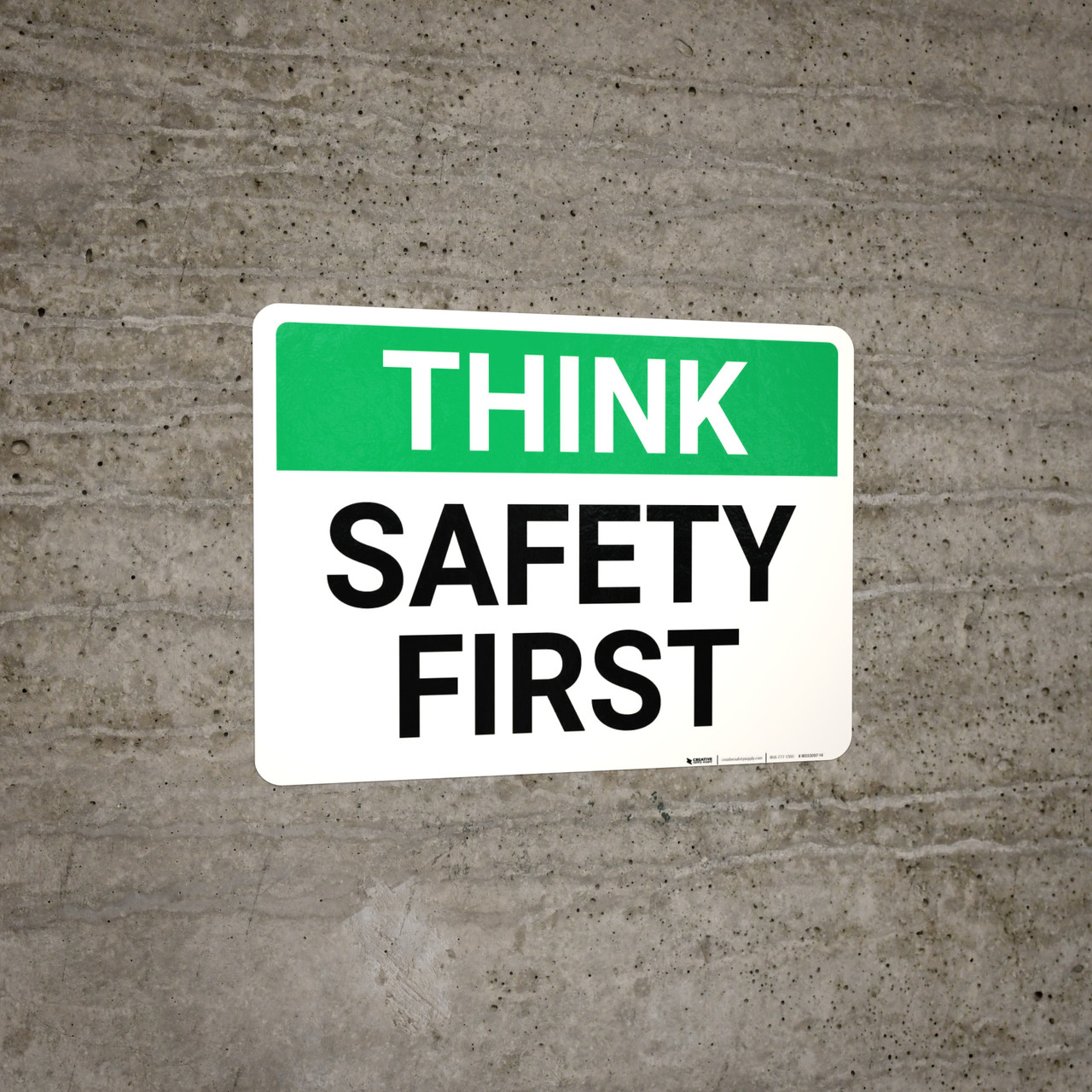 Think: Safety First Landscape - Wall Sign | Creative Safety Supply