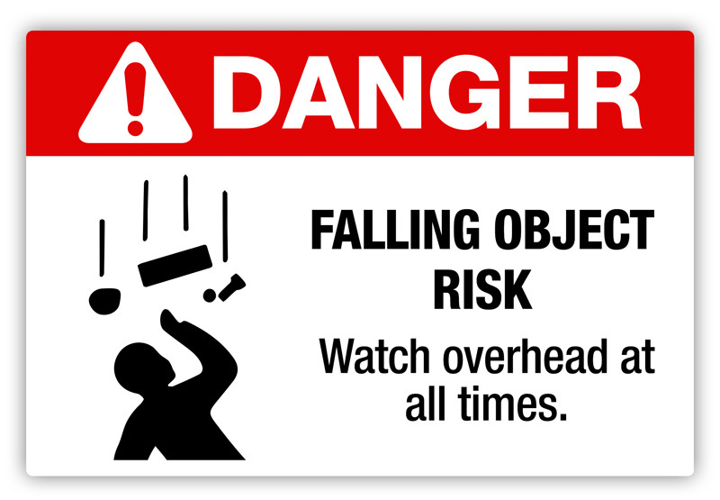 Danger - Falling Object Risk Label