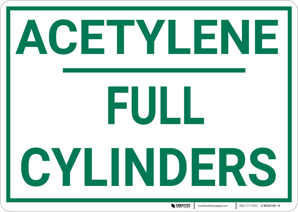 Acetylene Full Cylinders Landscape - Wall Sign