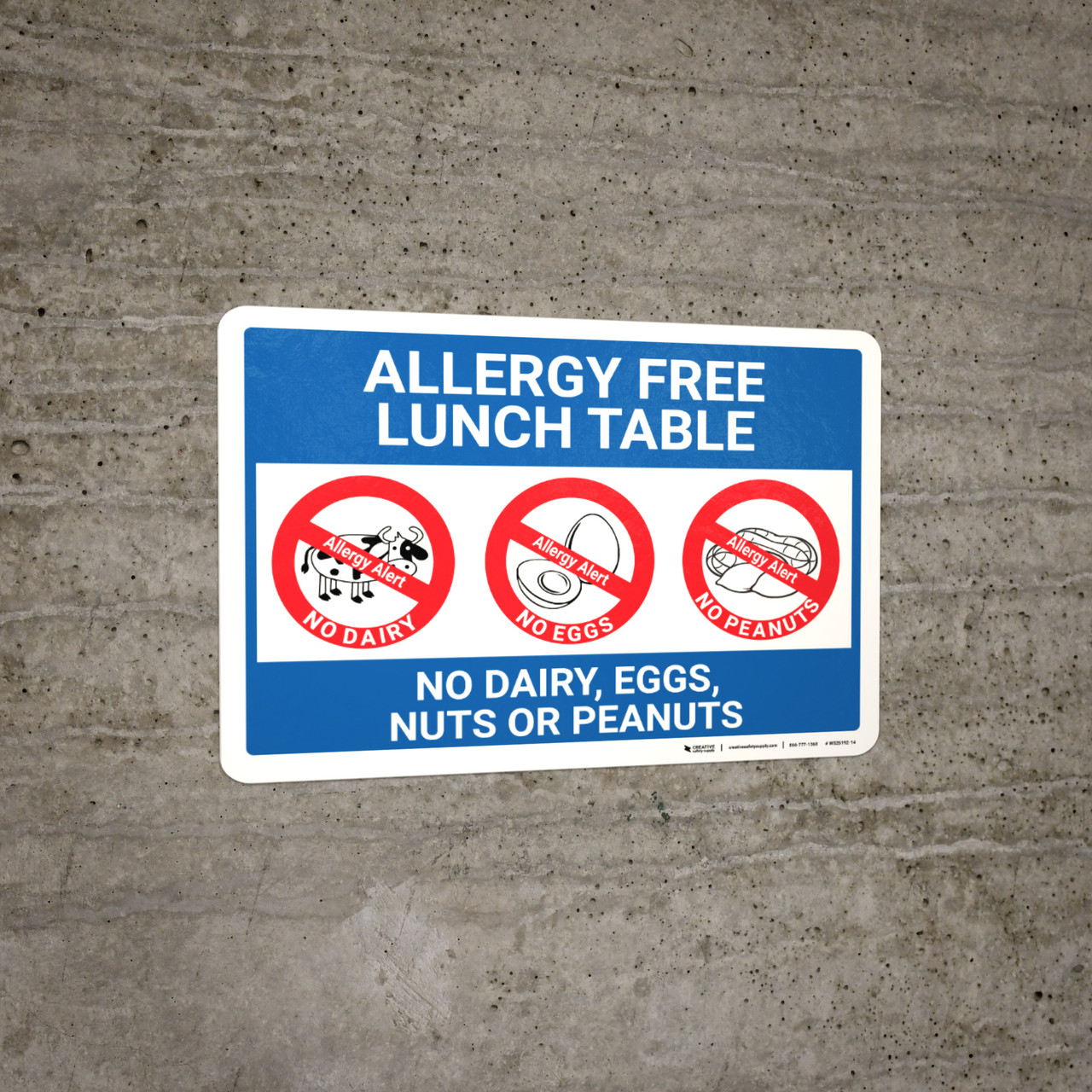 Allergy Free Lunch Table No Dairy Eggs or Nuts with Icons Landscape ...
