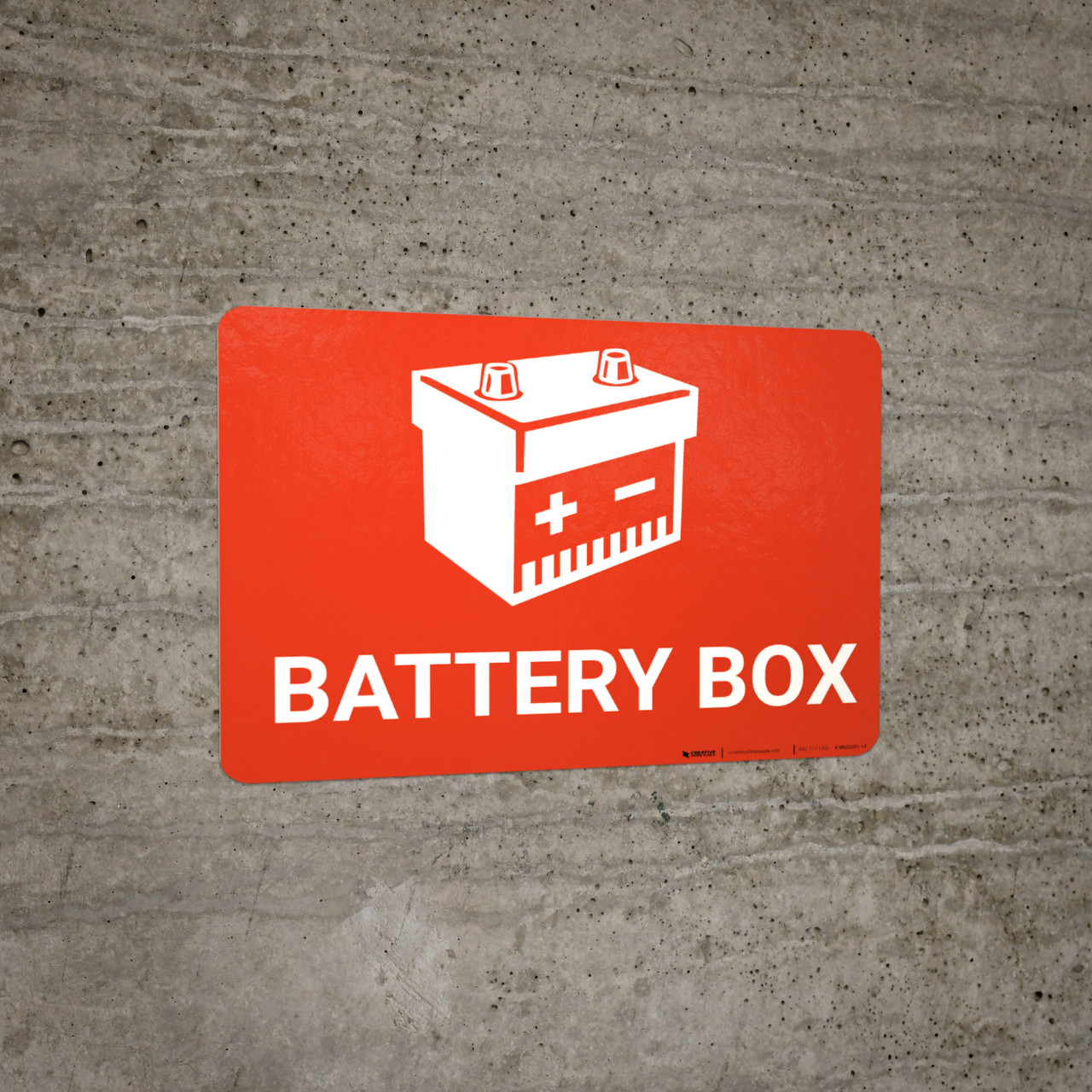 Battery Box with 3D Icon Landscape - Wall Sign