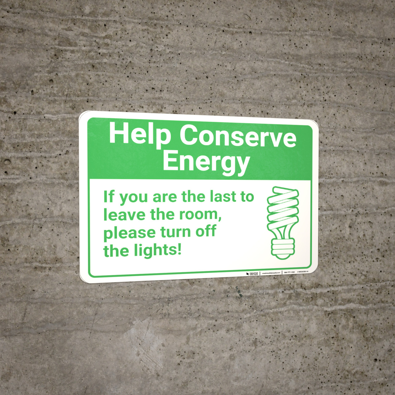 Help Conserve Energy Please Turn Off Lights with Icon Landscape - Wall ...