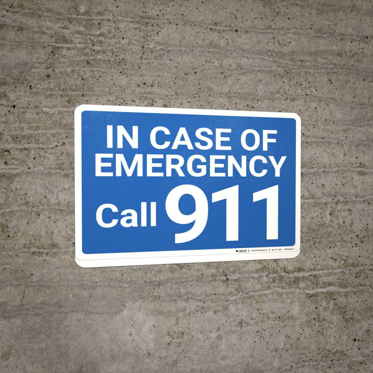 In Case Of Emergency Call 911 Blue Landscape - Wall Sign | Creative ...