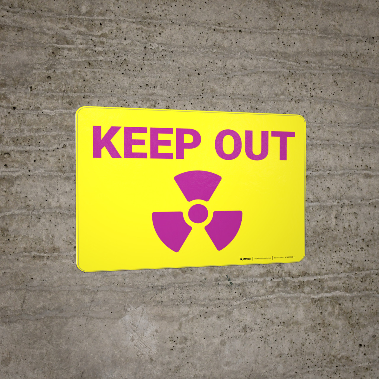 Keep Out with Radiation Icon Landscape - Wall Sign