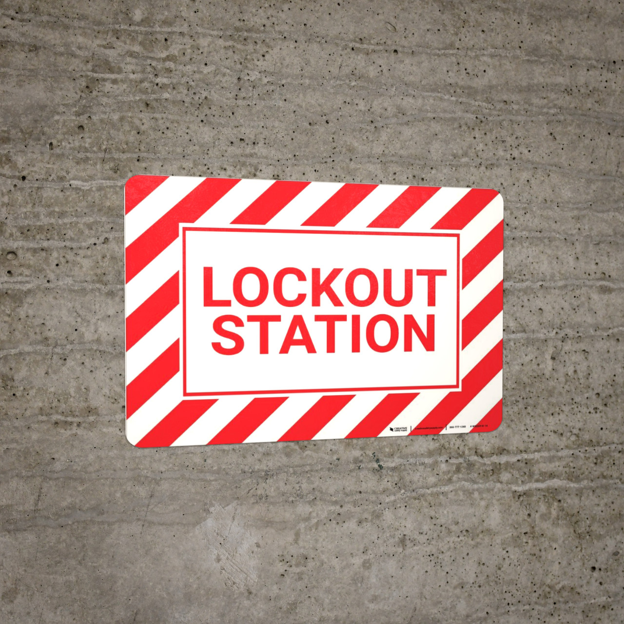 Lock Out Station with Hazard Border Landscape - Wall Sign