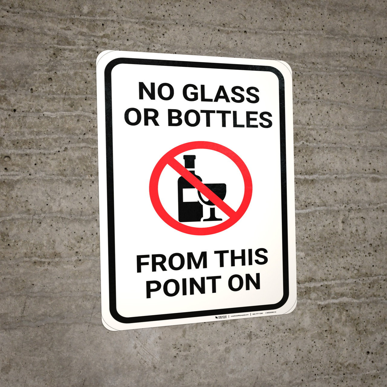 No Glass Or Bottles with Icon Portrait - Wall Sign